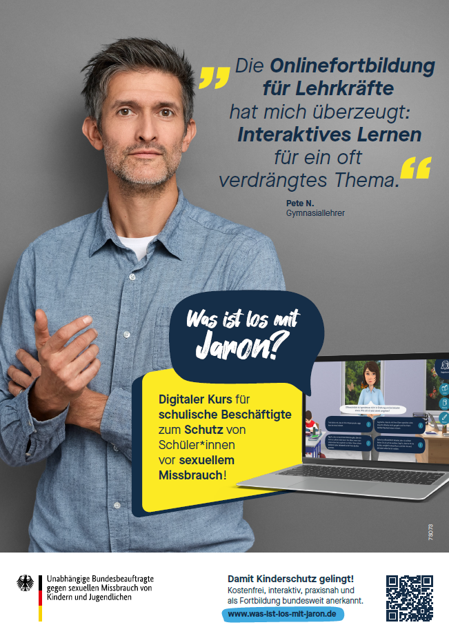 Was ist los mit Jaron? - Plakat Motiv Pete - BMBFSFJ